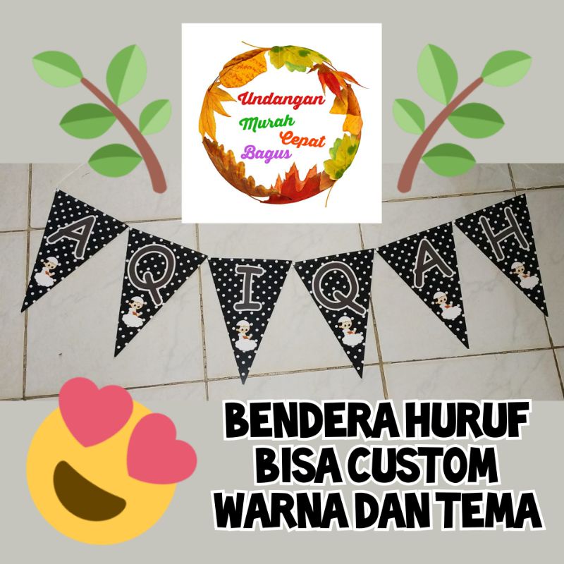 Jual Bendera huruf / bunting flag custom original | Shopee Indonesia
