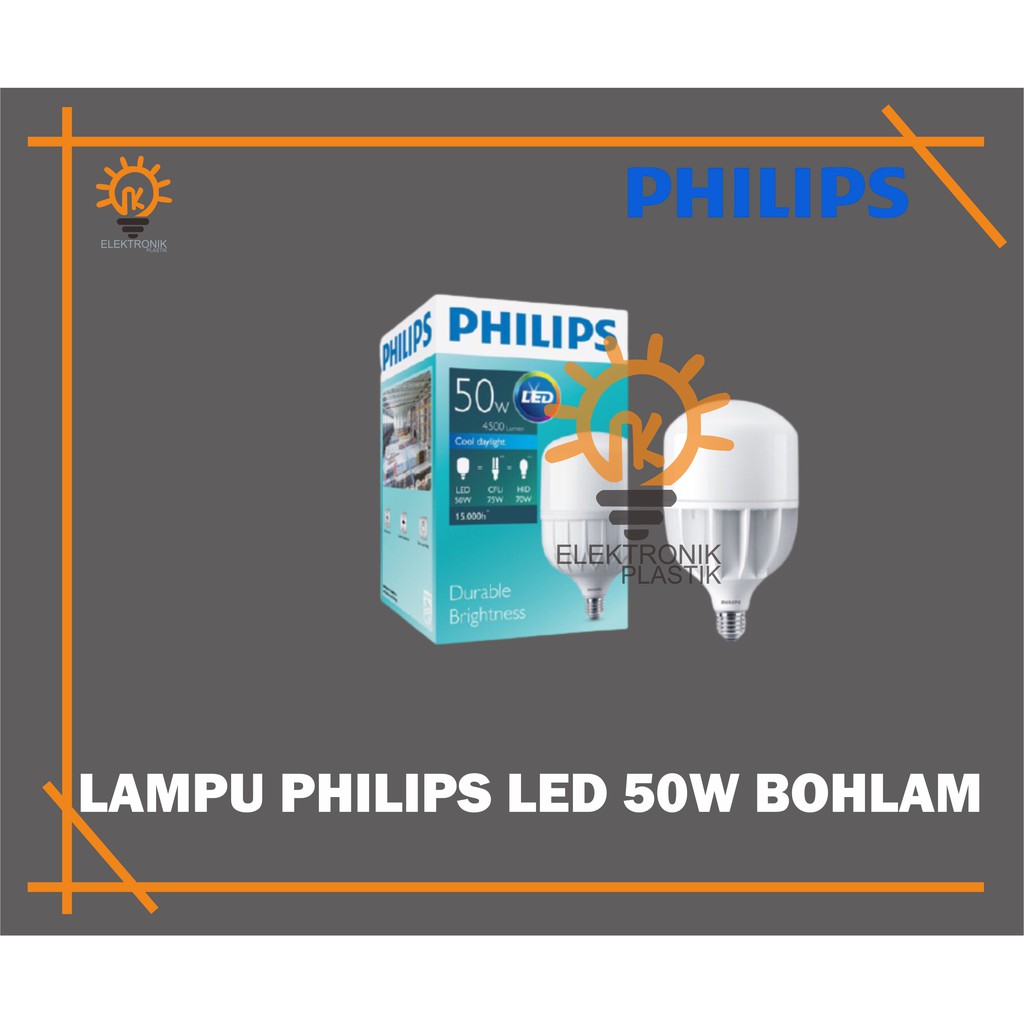 Jual Lampu LED Philips 50 watt Bohlam 50 WATT Philips Putih Bulb 50 ...