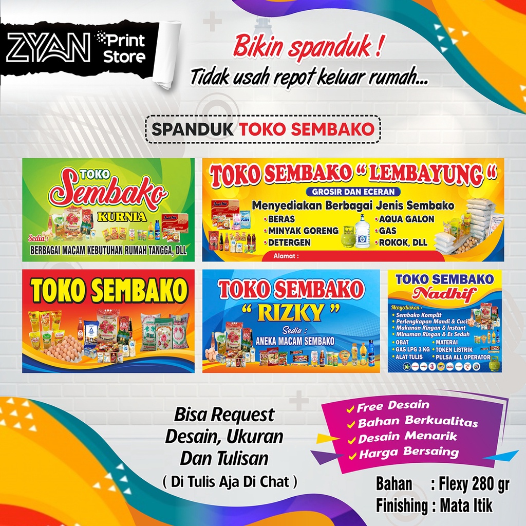 Jual SPANDUK BANNER TOKO SEMBAKO | Shopee Indonesia
