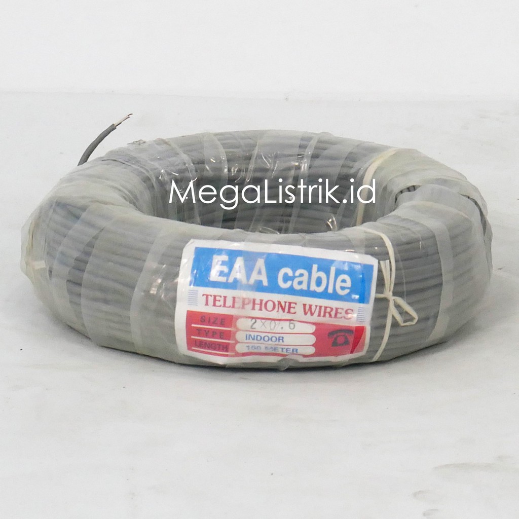 Jual EAA KABEL TELEPON INDOOR ISI 2 X 0.6 ABU - ABU ( 100 METER ...