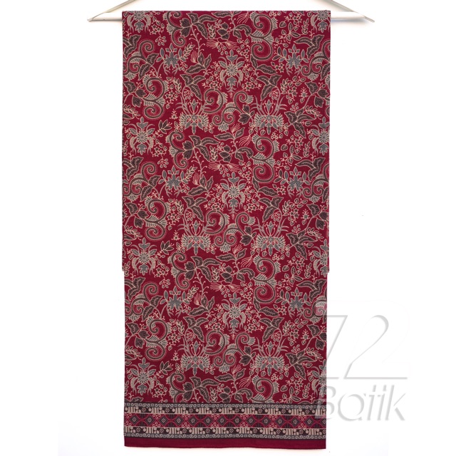 Jual BAHAN BATIK PREMIUM Katun Warna Merah Maroon Marun Maron 721641 ...