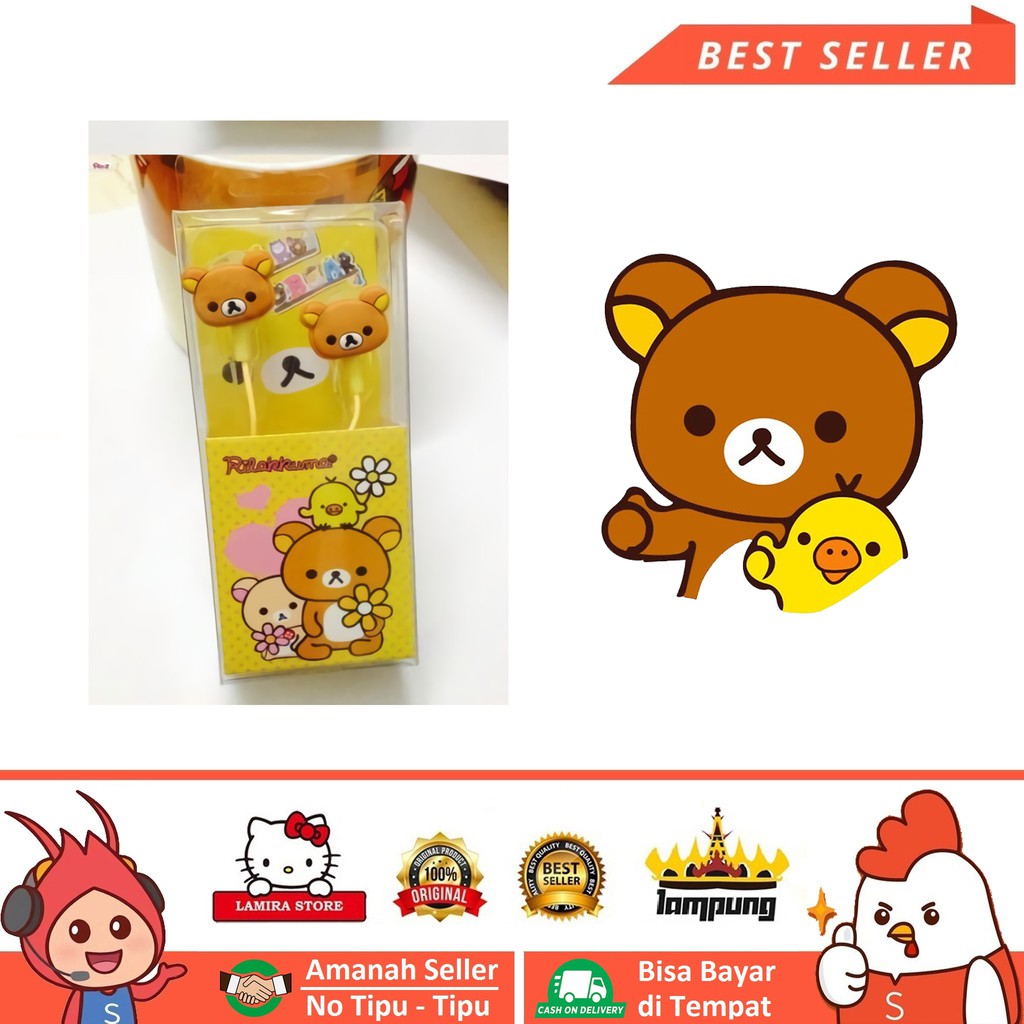 Jual EARPHONE RILAKKUMA / HEADSET RILAKKUMA / HANDSFREE KARAKTER ...