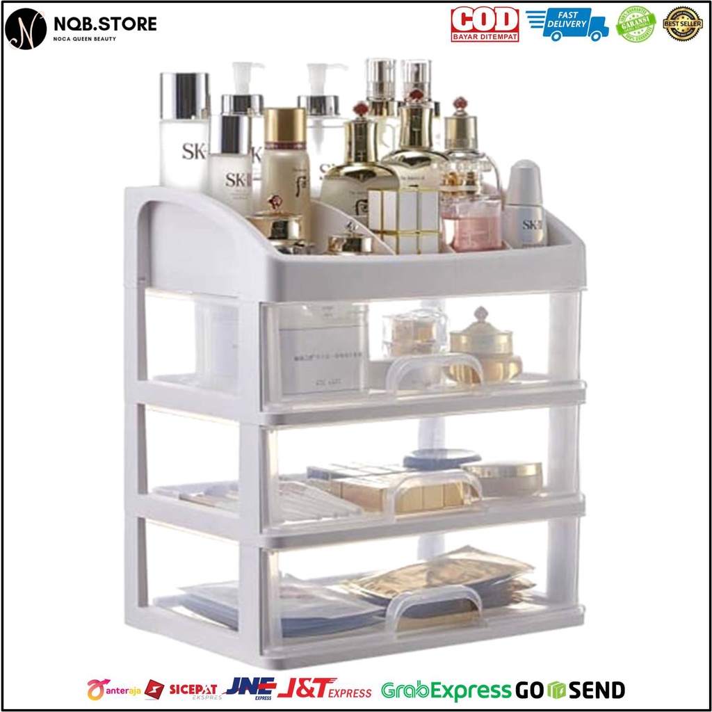 Jual NQB - Rak Kosmetik 3 Laci Susun Make Up Storage Box Tempat Alat ...