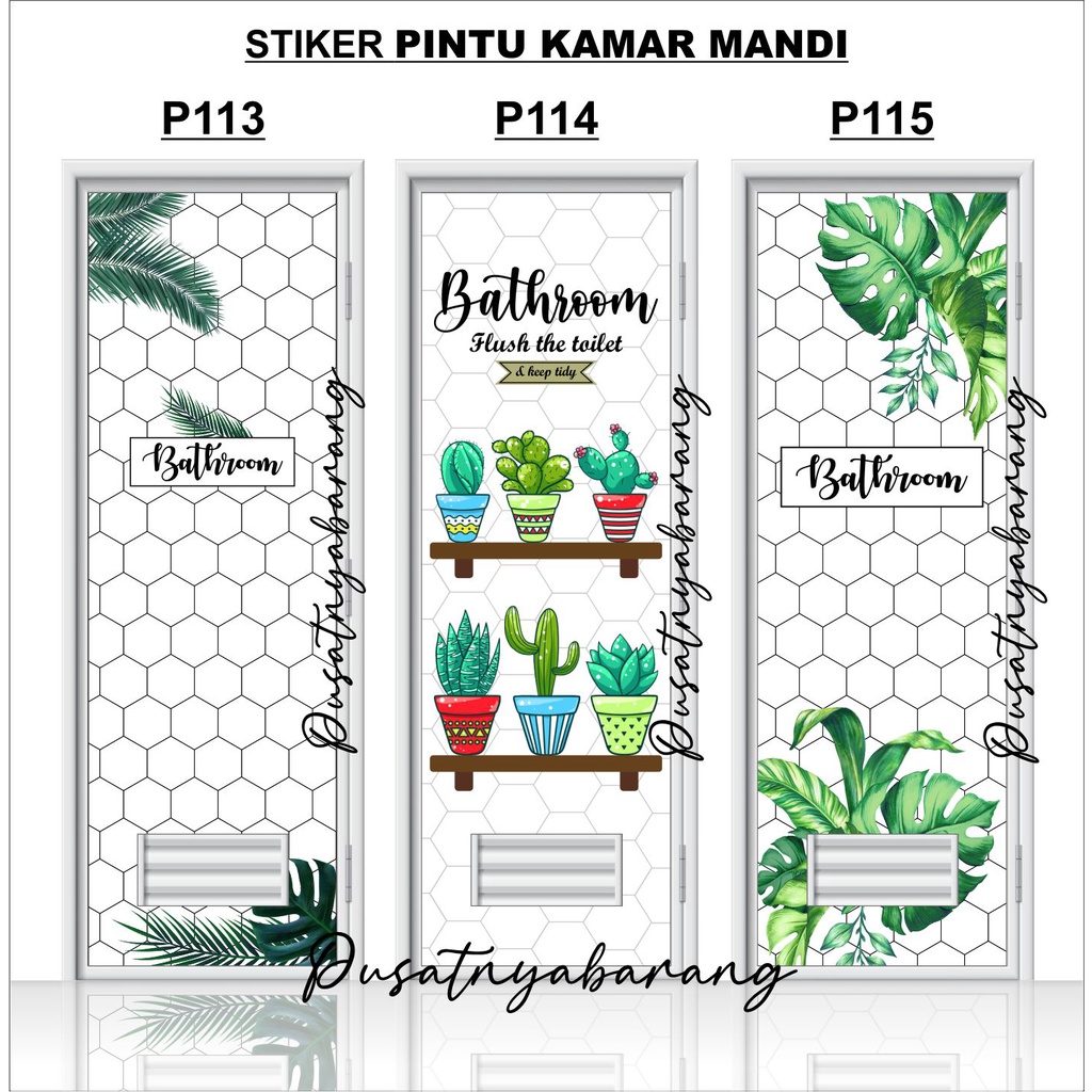 Jual STICKER PINTU KAMAR MANDI STIKER ~PINTU TOILET MOTIF HEXAGON ...