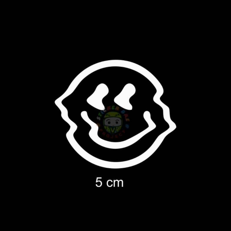 Jual Sticker emot smile ilusi ketawa cuting sticker motor hp helm 1pcs ...