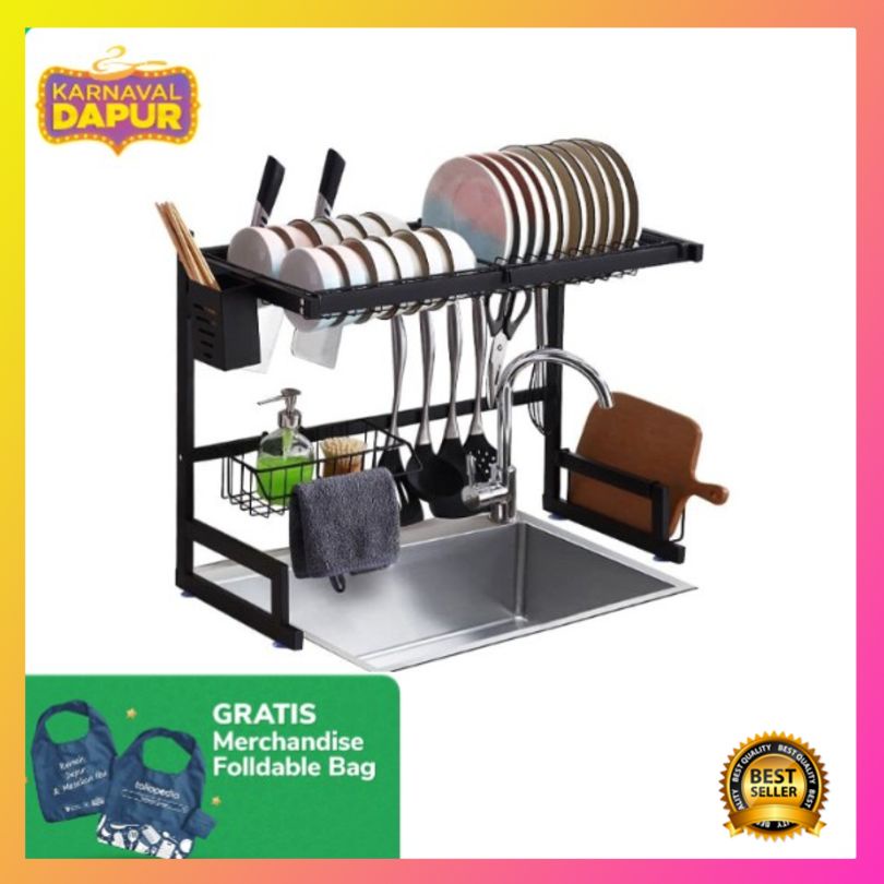 Jual Rak Wastafel Tempat Peniris Piring Stainless Serbaguna 65 cm ...