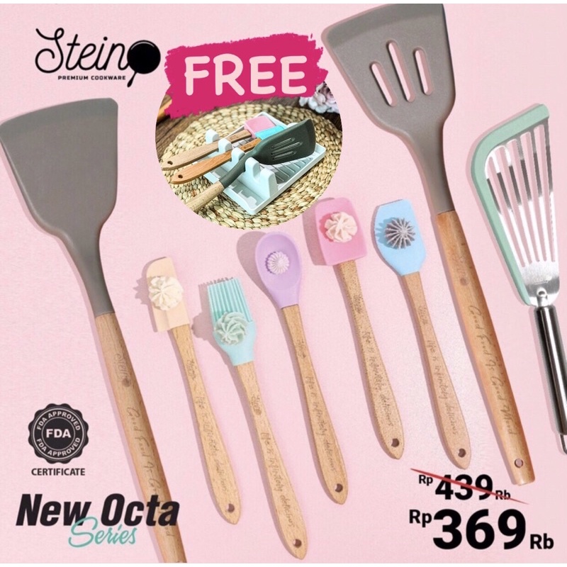 Jual (FREE SPATULA HOLDER) SteinCookWare Stein Spatula Sutil NEW OCTA 8 ...