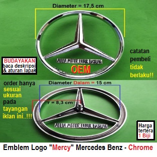 Jual Niancyashope Emblem Oem Logo Mobil Mercy Mercedes Benz Besar Dia ...
