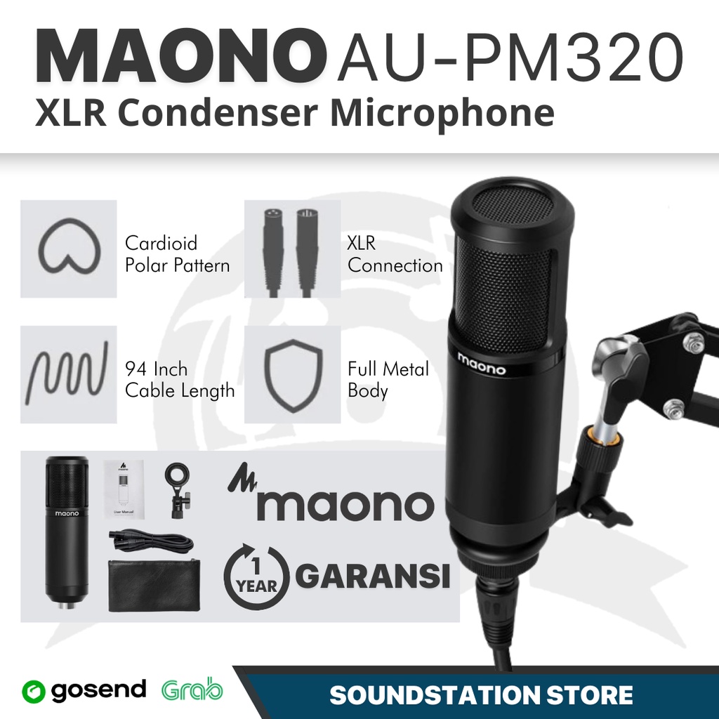 Jual Mic Maono PM-320 / PM320 XLR CONDENSER MICROPHONE | Shopee Indonesia