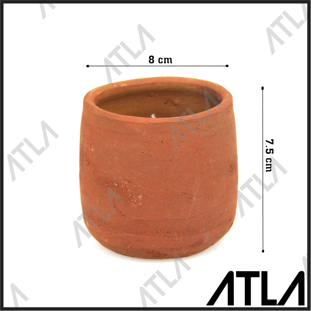 Jual Pot Terracotta Gerabah 8 cm Clay Tembilkar Awet Kecil Lebar ...