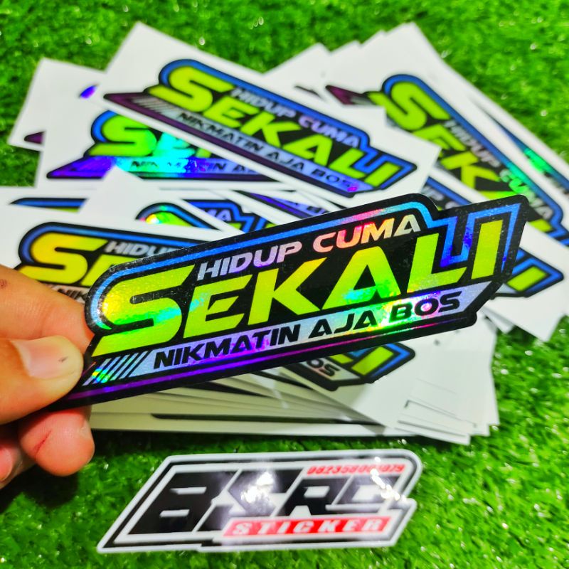 Jual sticker hidup cuma sekali hologram / sticker viral | Shopee Indonesia