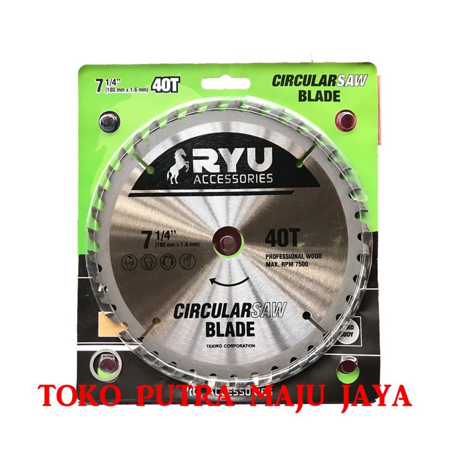 Jual Circular Saw Blade 7" x 40T RYU Mata Gergaji Bundar Circle Kayu ...