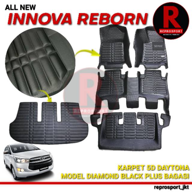 Jual INNOVA REBORN 2016 UP KARPET 5D DAYTONA MODEL DIAMOND BLACK PLUS ...