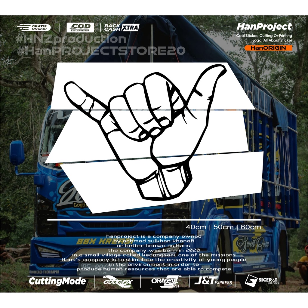 Jual STICKER KACA MOBIL PICK UP DAN TRUK GAMBAR TANGAN OLENG TERBARU ...