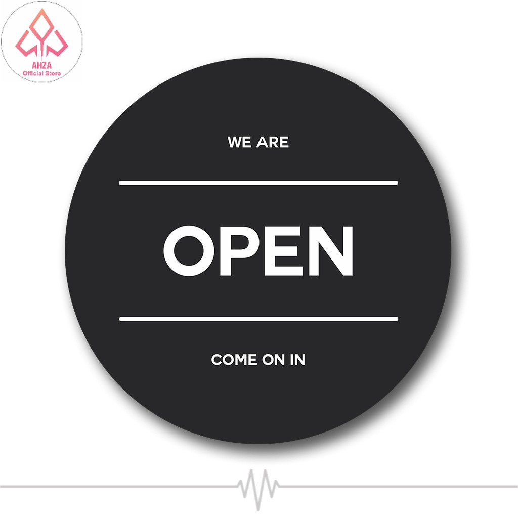 Jual OPEN CLOSE SIGN BOARD BULAT AKRILIK BOLAK BALIK | Shopee Indonesia