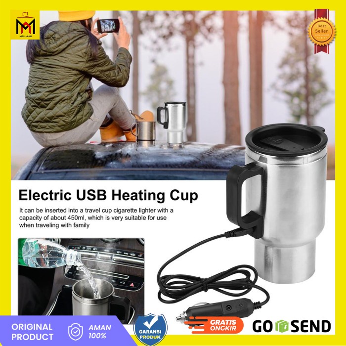 Jual Gelas Termos Pemanas Air Kopi Teh Insulasi Stainless Steel 12 V ...