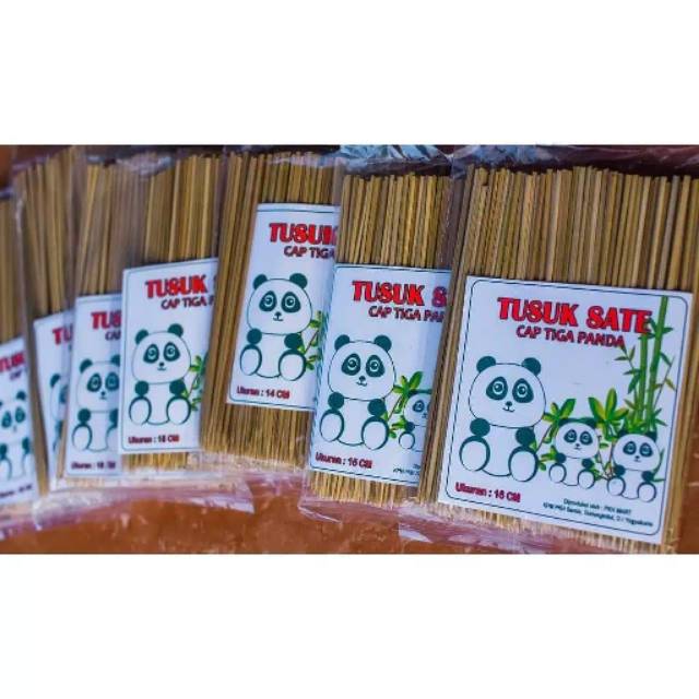 Jual Tusuk Sate Cap Tiga Panda Ukuran 18 CM | Shopee Indonesia