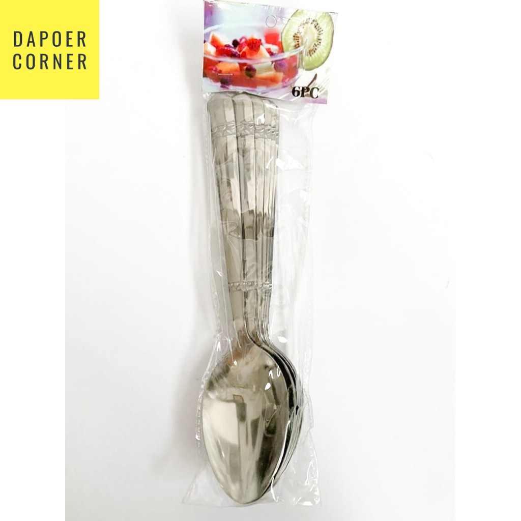 Jual SENDOK MAKAN STAINLESS TEBAL PREMIUM SENDOK RESTAURANT ISI 6PCS ...