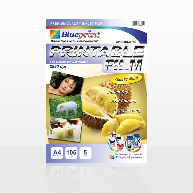Jual Kertas Film / Glossy Gold Printable Film BLUEPRINT A4 | Shopee ...
