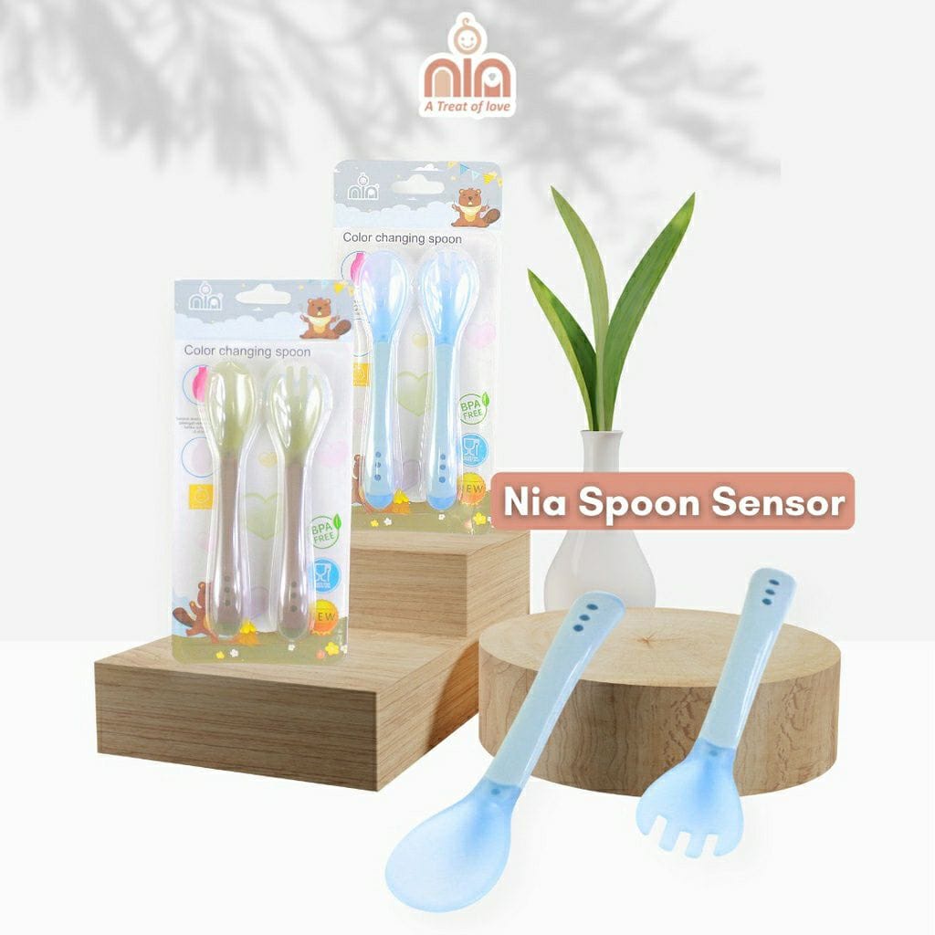 Jual NIA Sendok Makan Bayi Flexible & Heat Sensor Indicator | Shopee Indonesia