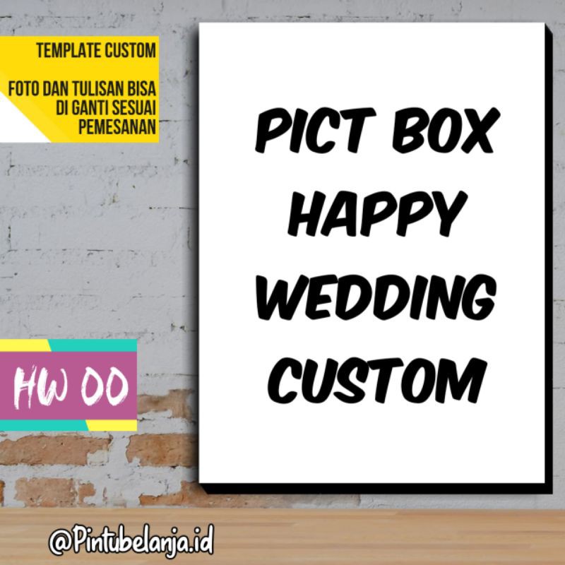 Jual PICT BOX HAPPY WEDDING CUSTOM+DESIGN | Shopee Indonesia