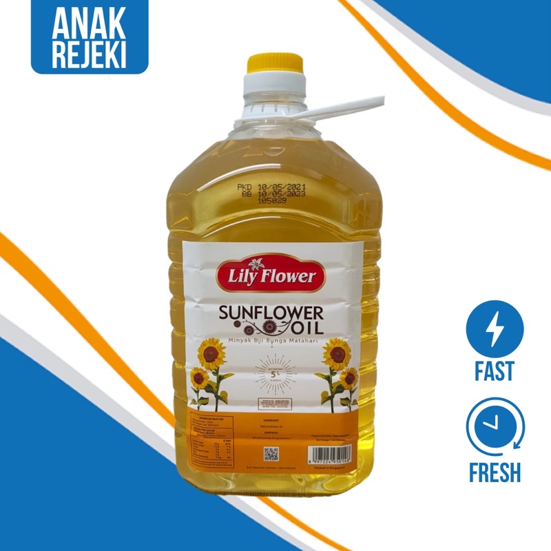 Jual Minyak Sunflower Oil Lily Flower 5 Liter - Minyak Biji Matahari 5L ...