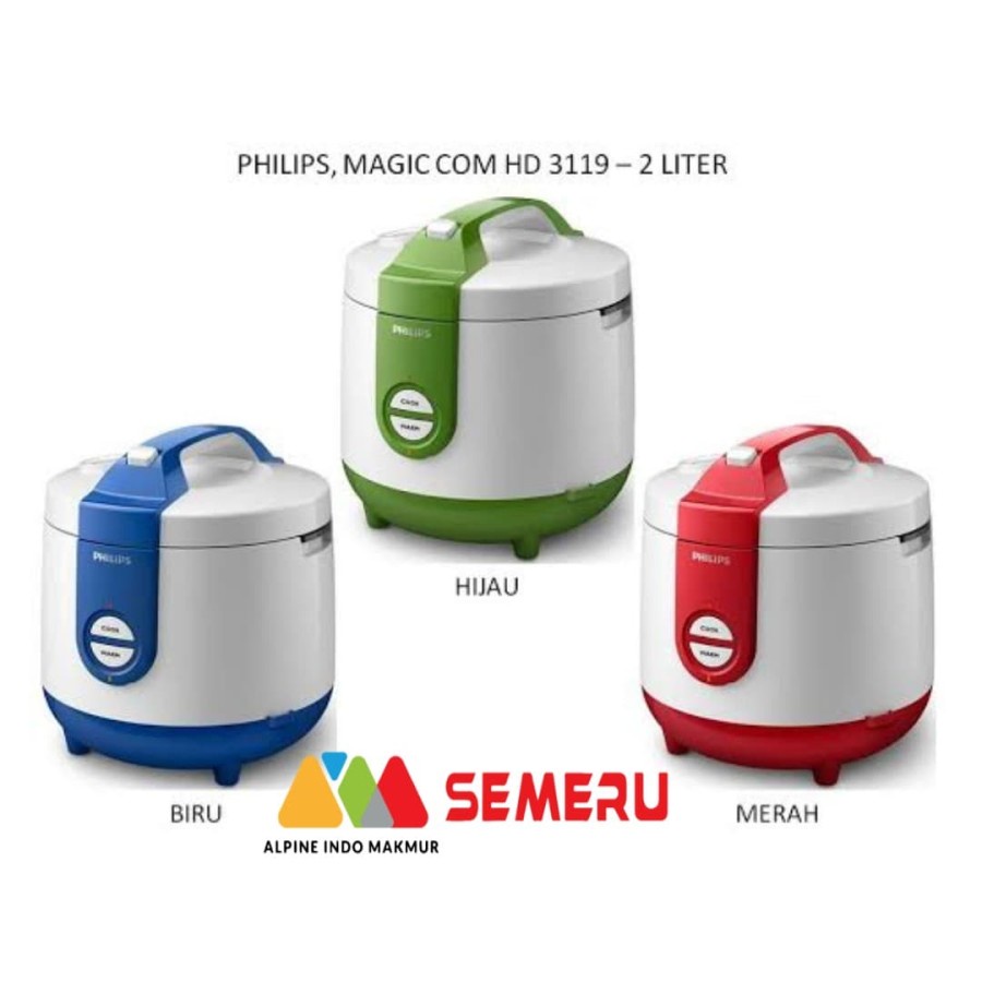 Jual PHILIPS RICE COOKER BASIC 2L / 400 W HD-3119 | Shopee Indonesia
