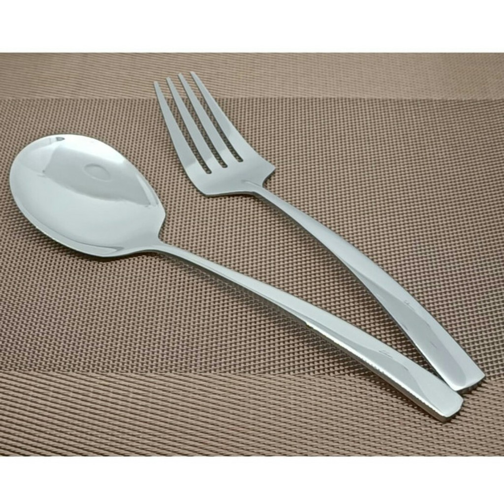 Jual Serving Spoon and Fork Set / Sendok dan Garpu Saji Set | Shopee ...