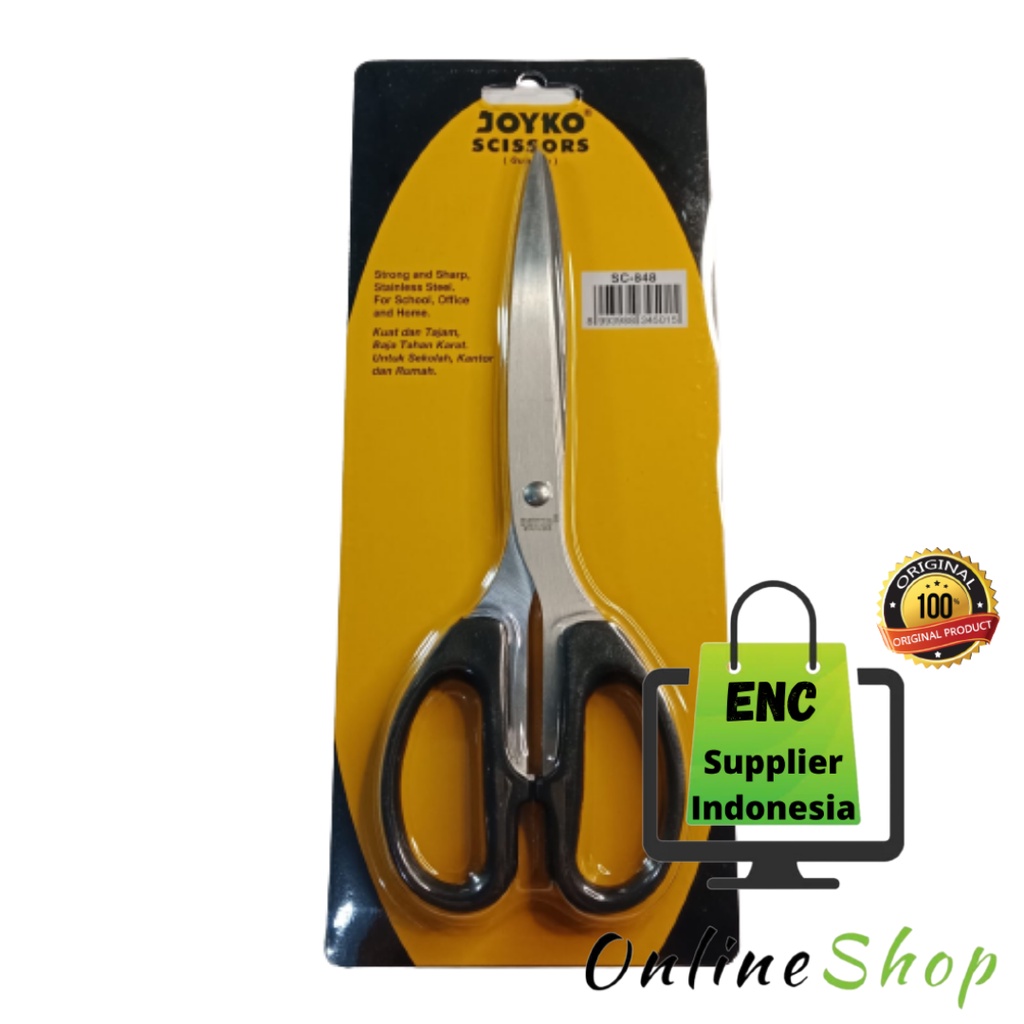 Jual joyko 1 buah gunting joyko sc-838 tanggung scissor sc 838 hitam ...