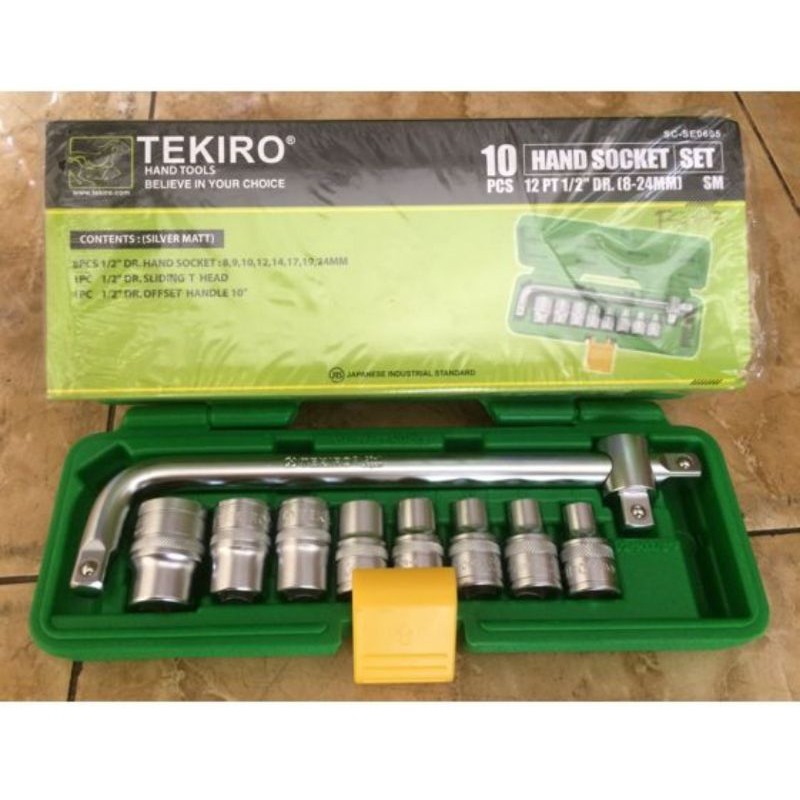 Jual Tekiro Kunci Sock Set 10 Pcs 1/2 Inch DR 6 PT / 12 PT Hand Socket Shock | Shopee Indonesia