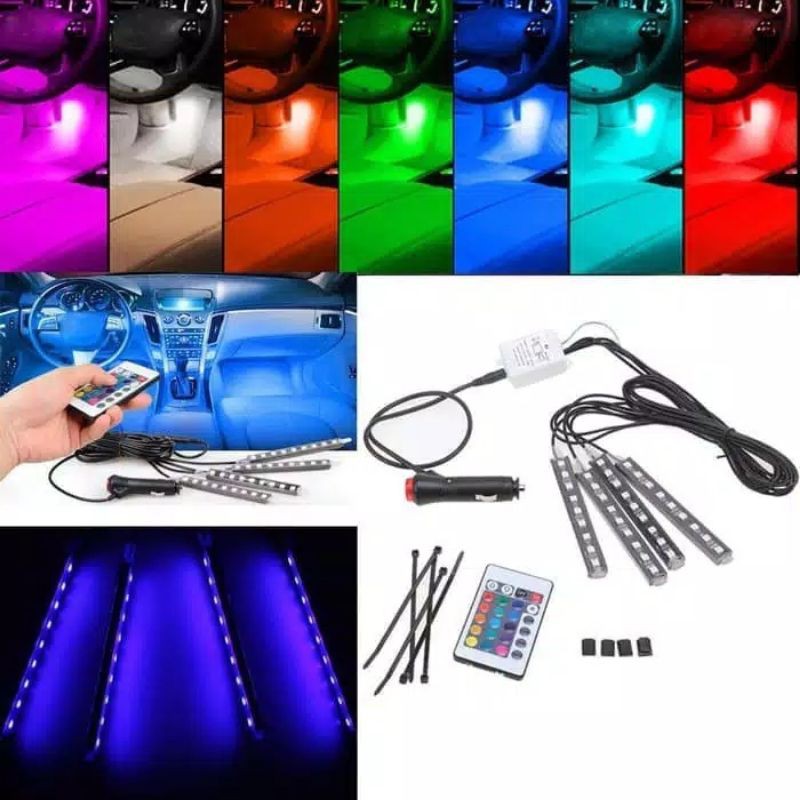 Jual Lampu LED Kolong Mobil RGB Lampu Dashboard 16 Warna + Remote ...