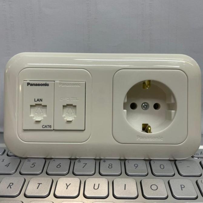 Jual stop kontak + data lan cat 6 + outlet telpon panasonic ready ...