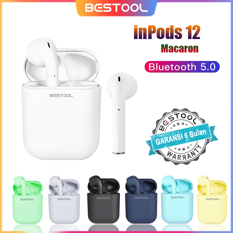 Jual BESTOOL Headset Bluetooth TWS Wireless Earphone Inpods i12 Bluetooth Earbuds Macaron ...