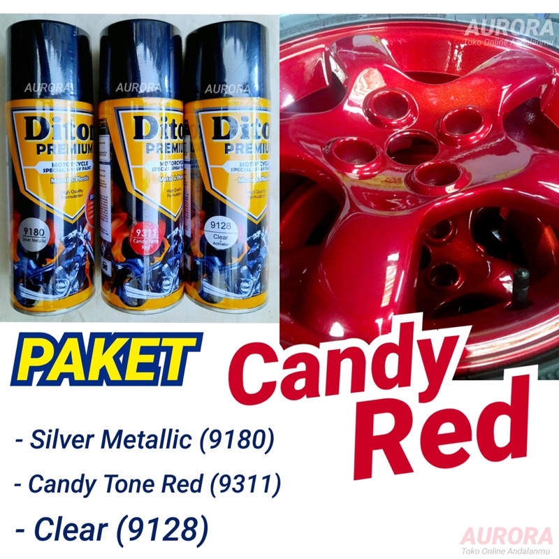 Jual PAKET Diton Premium Candy Tone Red 9311 Merah Candytone Pilok ...