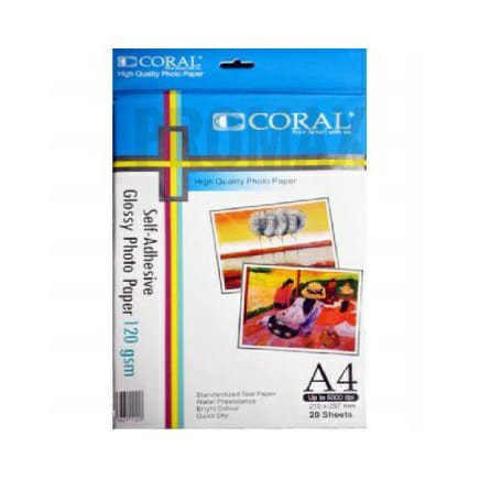 Jual KERTAS FOTO TEMPEL GLOSSY STIKER A4 120 GR KILAP STICKER PHOTO ...