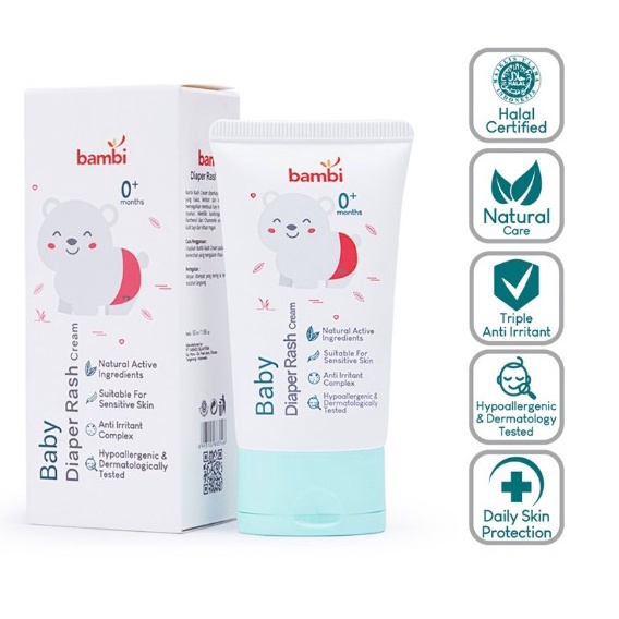 Jual Bambi Baby Diaper Rash Cream 50ml Tube | Shopee Indonesia