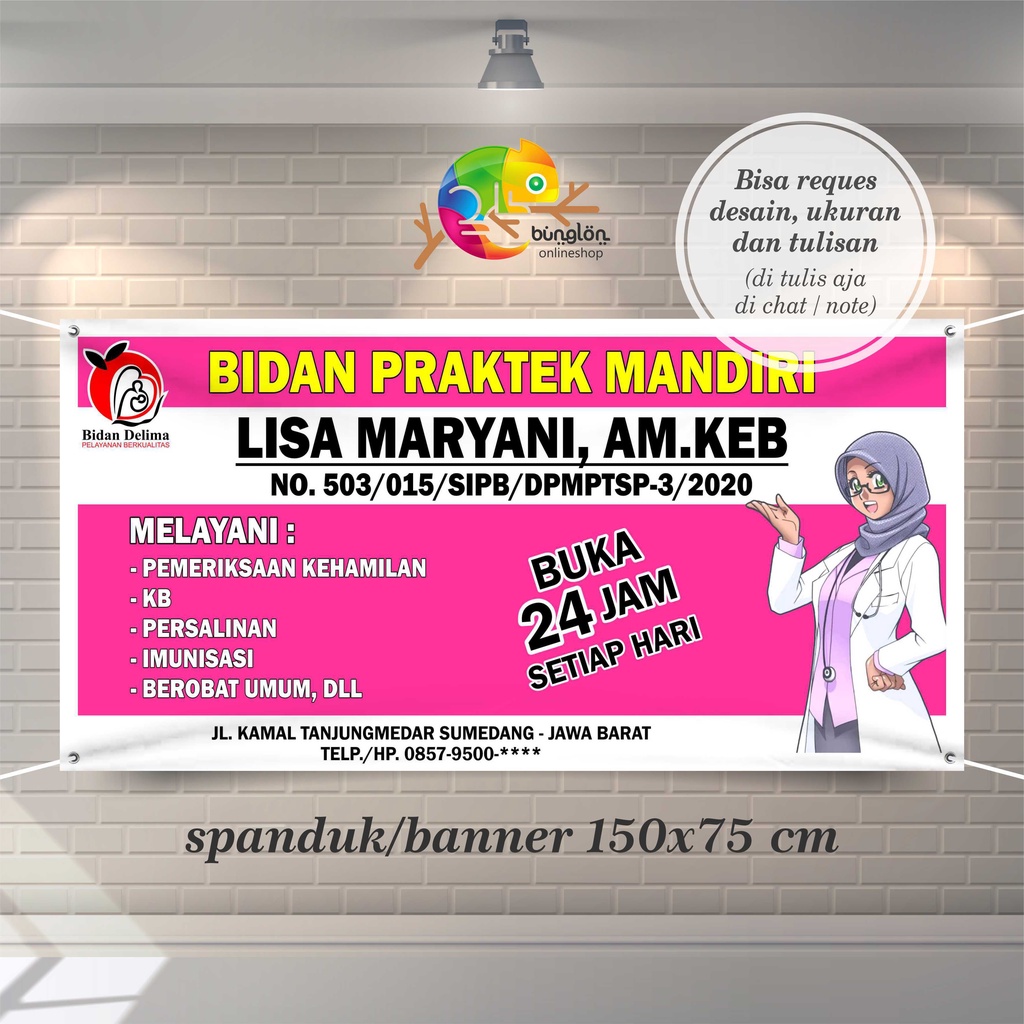 Jual Spanduk Banner Bidan Praktek Mandiri Custom - Copy | Shopee Indonesia