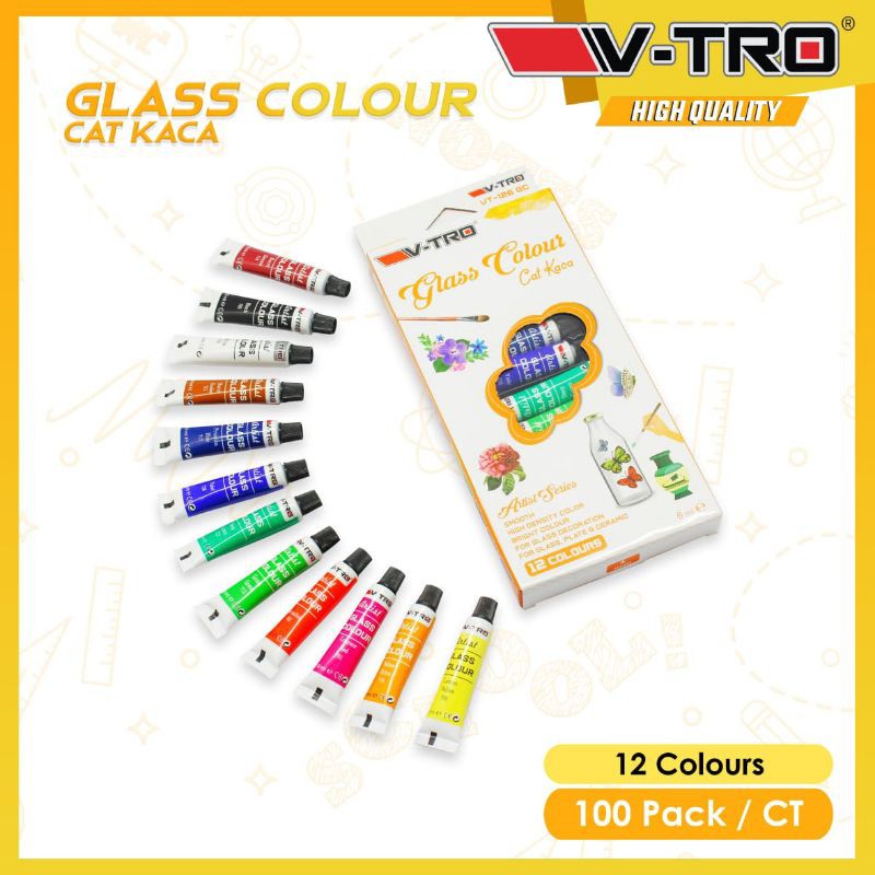 Jual Cat Kaca V-Tro 12wx@6ml / Glass Colour V-Tro 12 Colour @6ml ...