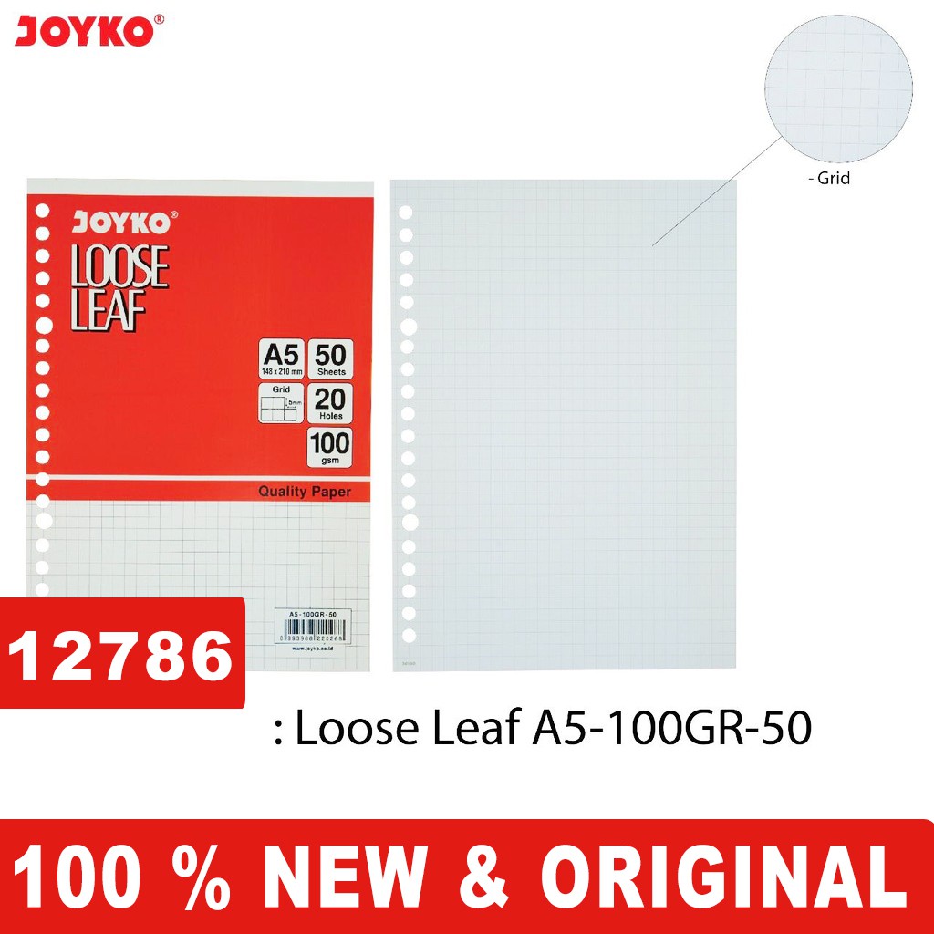 Jual Refill Loose Leaf Joyko Grid / Kotak A5 100GSM 50 sheet | Shopee Indonesia