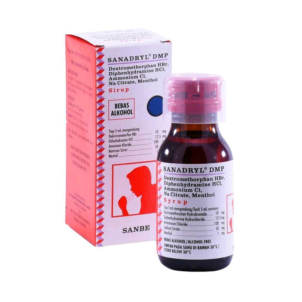 Jual Sanadryl DMP Syrup 60 ml Batuk Kering Gatal | Shopee Indonesia