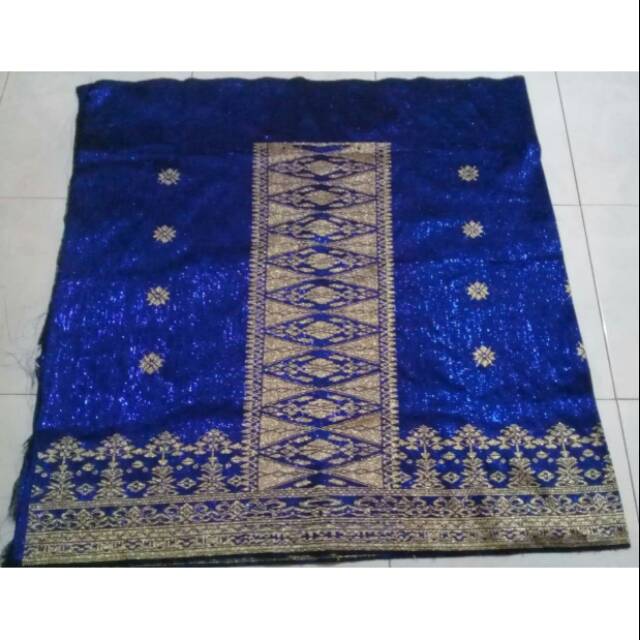 Jual Kain Songket Tenun Silungkang Warna Biru Elektri Kristal | Shopee ...