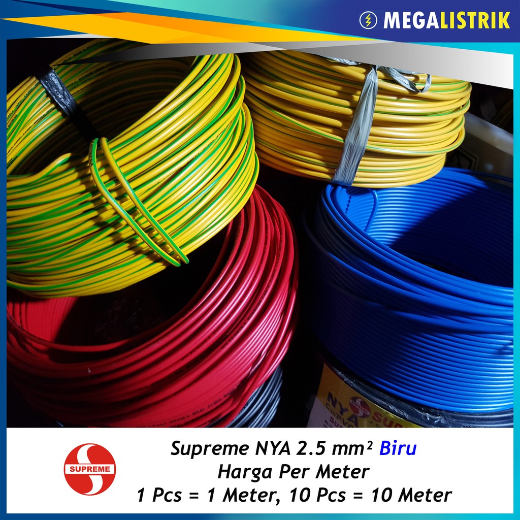 Jual SUPREME KABEL NYA 2.5 MM METERAN / KABEL LISTRIK KAWAT 2,5MM ...