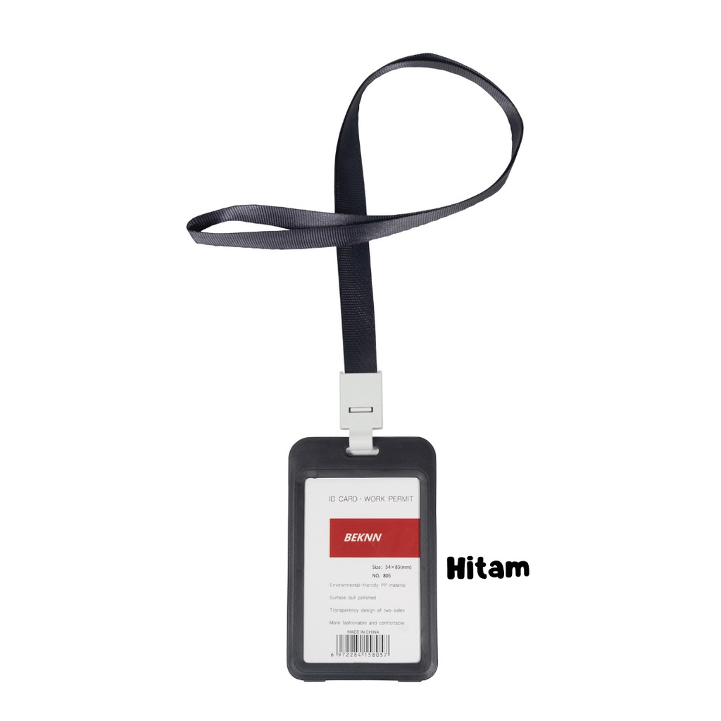 Jual Name Flashee Tag PP Hitam ID Card Holder PP Lanyard PP Gantungan ...