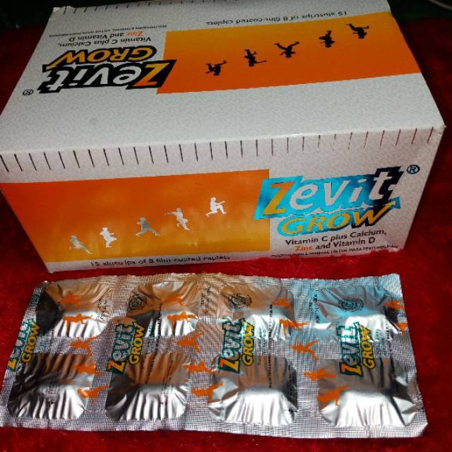 Jual ZEVIT GROW Vitamin/suplemen Daya Tahan Tubuh 1.Strip @8 Tablet ...