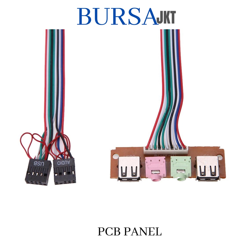 Jual FRONT PANEL PCB USB AUX AUDIO JACK KOMPUTER PC UKURAN 7.4 CM ...