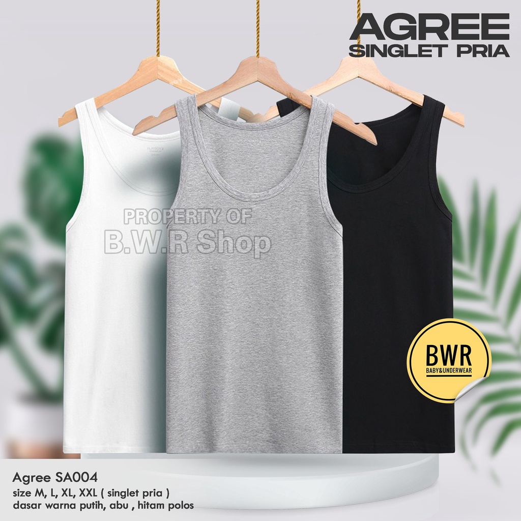 Jual Singlet PRIA AGREE SA004 Kaos Dalam Tangtop Singlet Agree Slim Fit ...