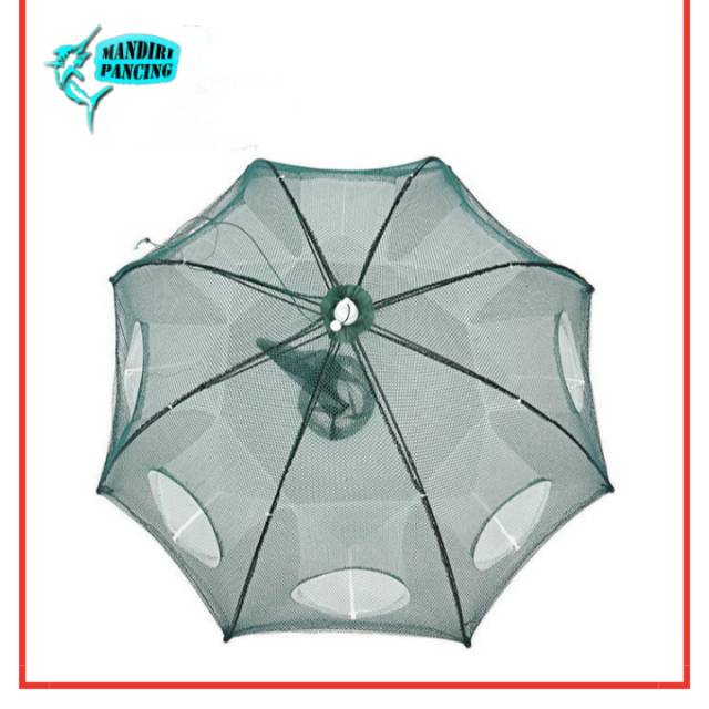 Jual Perangkap Ikan Udang Kepiting Model Payung Lipat 8 Lubang | Shopee ...