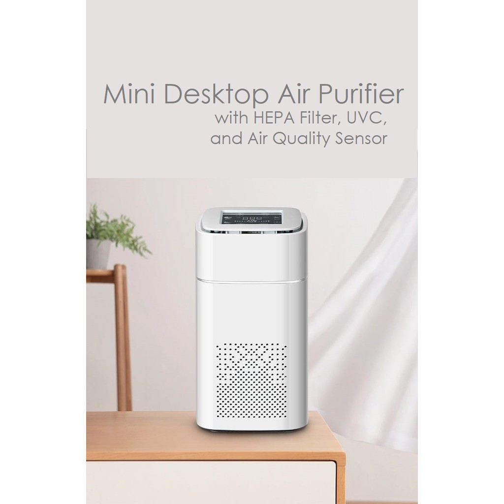 Jual Mini Desktop Air Purifier (HEPA Filter, UVC, Anion & Air Detector ...