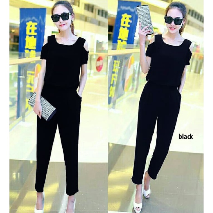 Jual Suitjumplay- Atasan Wanita Jumpsuit Wanita Twiscont Hitam ...