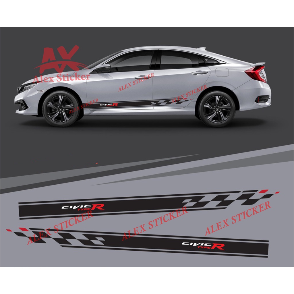 Jual STICKER MOBIL HONDA CIVIC STIKER CUTTING LIST BODI TYPE R | Shopee ...